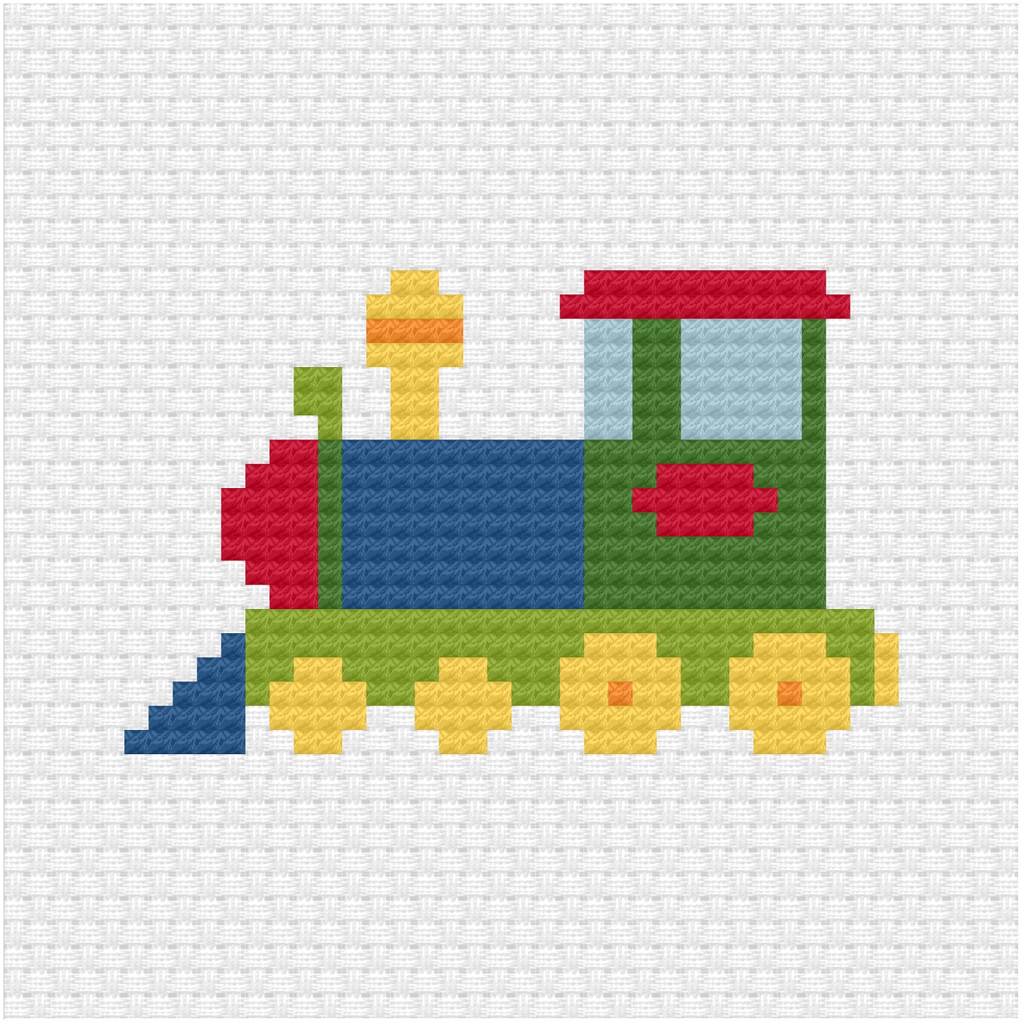 Toy locomotive cross stitch pattern - Ringcat Design