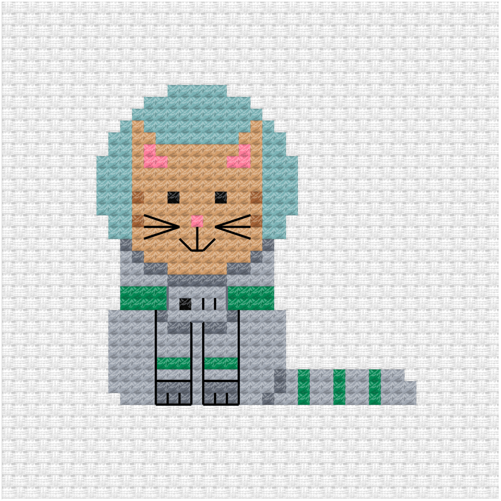 Cat astronaut cross stitch pattern - Ringcat Design