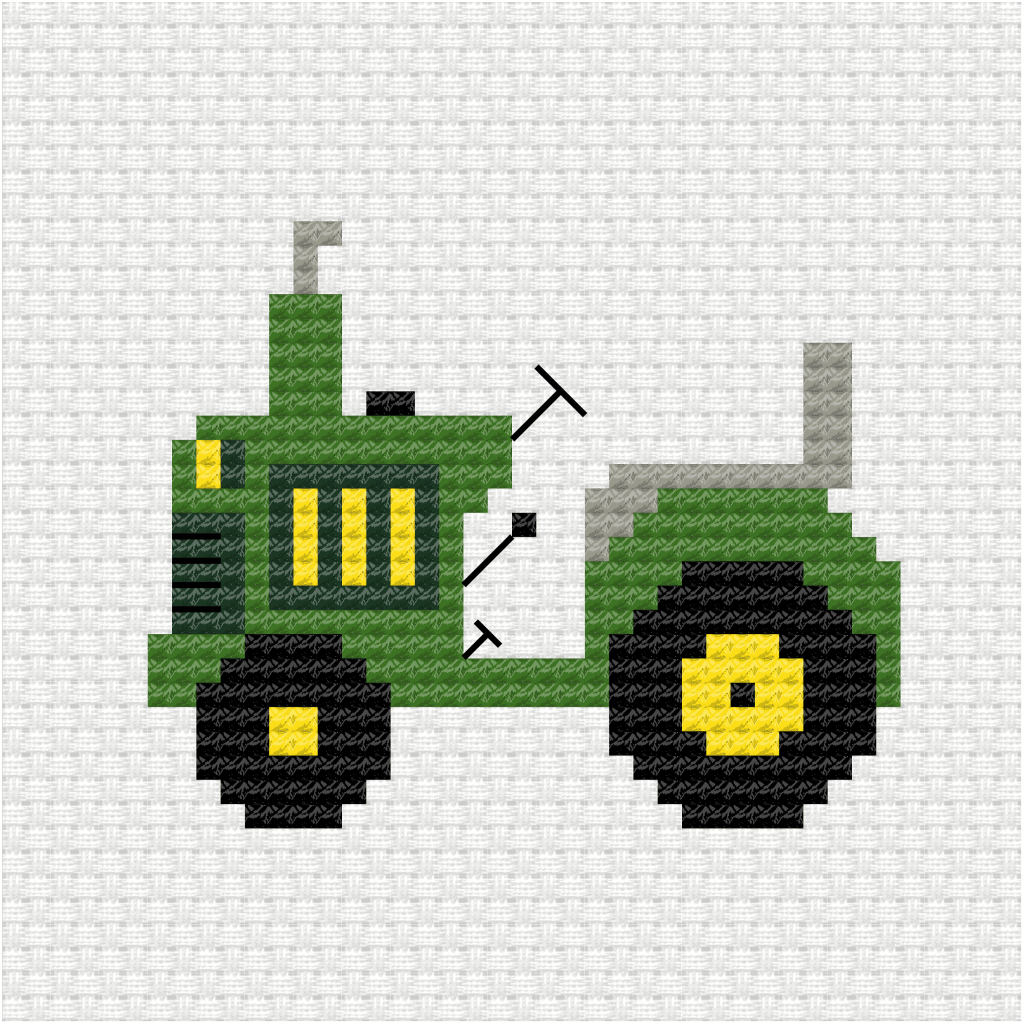 Tractor cross stitch pattern - Ringcat Design